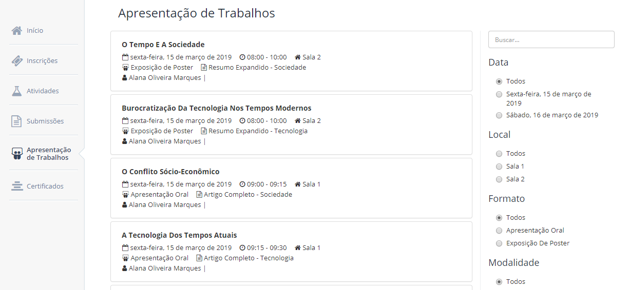 Organizar a apresentação de trabalhos – Central de Ajuda