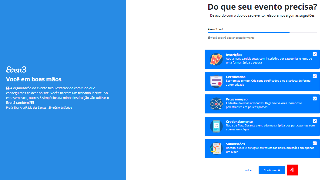 Criar meu evento na Even3 – Central de Ajuda