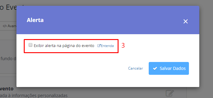 O que são e como criar alertas na página do evento – Central de Ajuda