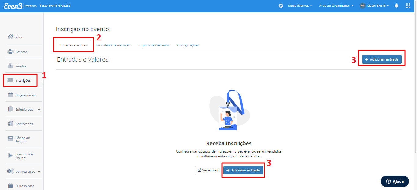 Abrir as inscrições do meu evento – Central de Ajuda